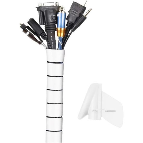 Cache Cable, 2m Gaine Souple Electrique Cable Management pour Ranger ou ...