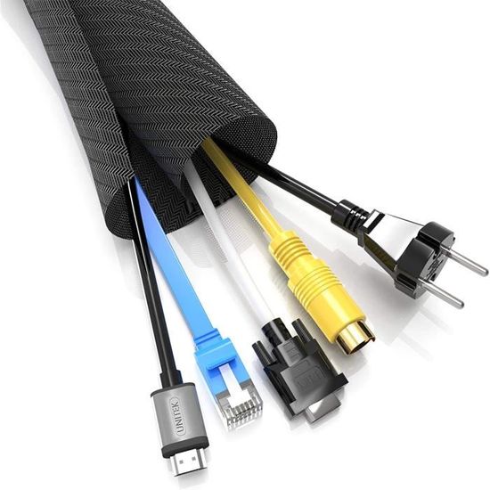Ipow Cache-Cable, 3m Manchon de Câble Réglable 12-19mm pour Cable ...