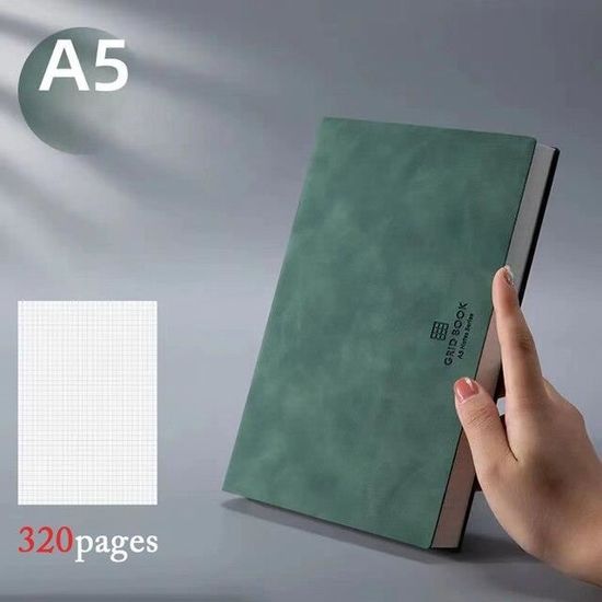 CAHIER,A5 320 Green--Carnet de notes à grille souple A5-B5-A4, carnet ...