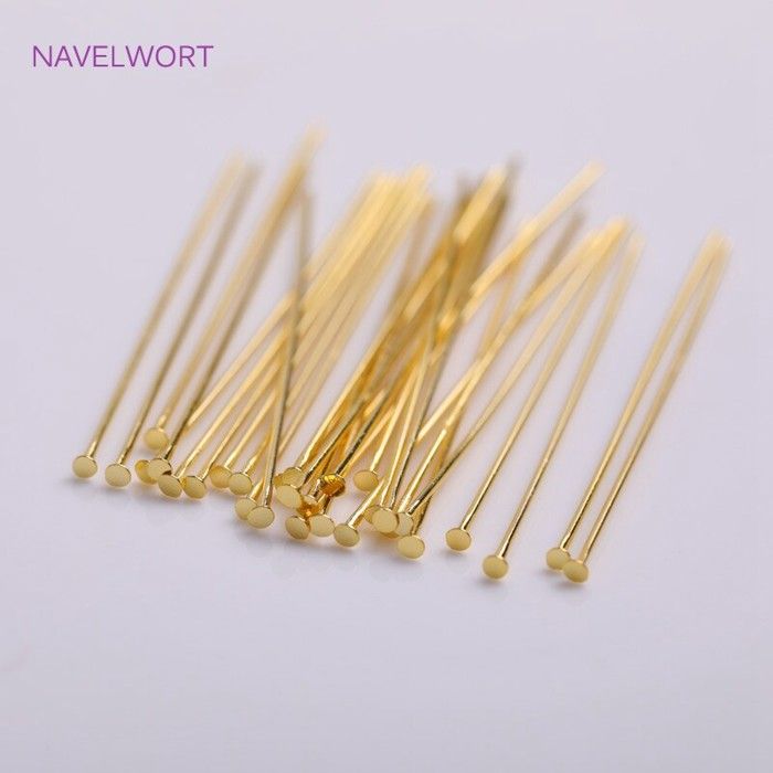 Kit bijoux,Épingles à tête sphérique en laiton plaqué or 18 carats ...