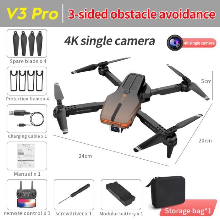 V3-Noir 1C 4K1B-Mini Drone V3 Pro 4k Hd, Caméra Simple-double, Wifi Fpv ...