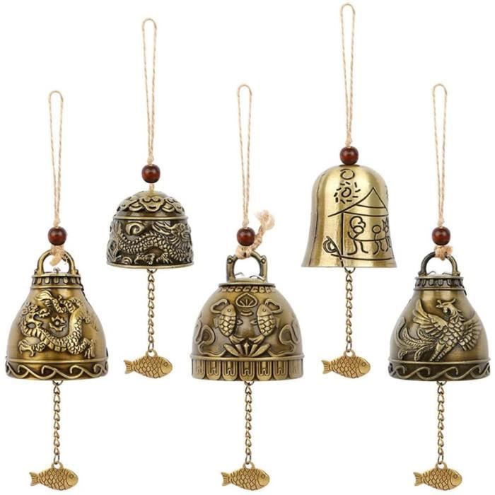 Cloche À Vent Feng Shui Chinois Vintage Oriental Suspendre En Métal ...