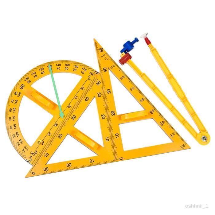 Ensemble d'outils de règle de géométrie mathématique 4 pièces - Règle ...