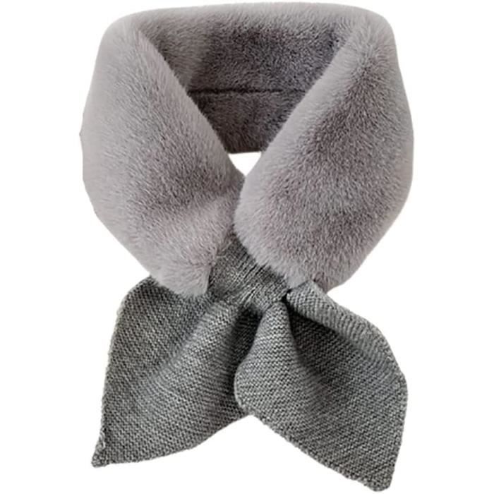 Écharpe D'Hiver Tendance En Fausse Fourrure Pour Femme Avec Nœud Mignon ...