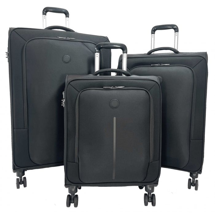 Lot 3 valises souples Caracas dont une valise cabine 55cm - Noir - CARACAS3