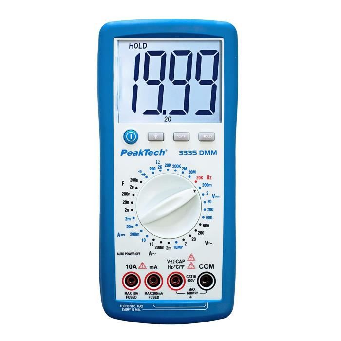 3335 – Multimètre Numérique avec Écran LCD extra large, Multimètre ...