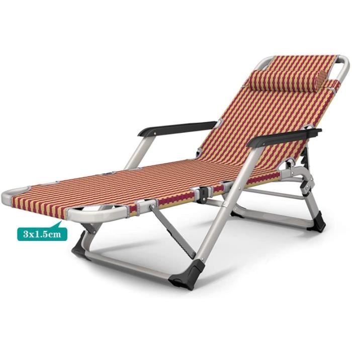 TRANSAT Chaise Longue Pliante Fauteuil Relax Jardin Transat Bain de ...