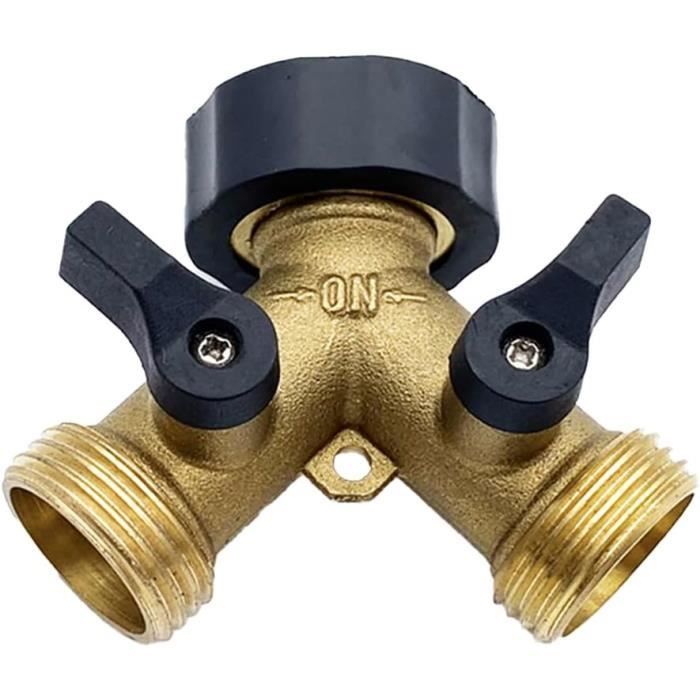 Séparateur De Tuyau D'Arrosage 2 Voies - Raccord De Tuyau D'Arrosage Double En Laiton Massif ...