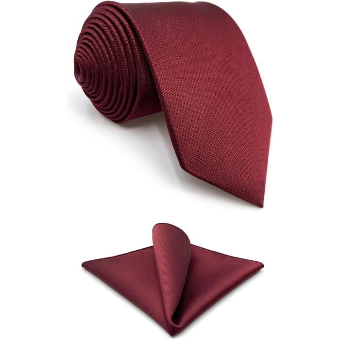 Shlax&Wing Couleur Unie Rouge Burgundy Mariage Homme Cravate Classic ...