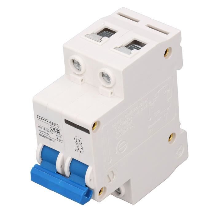 Disjoncteur CC - EJ.LIFE - Modèle 2P - Protection contre surcharges - Coque ABS ignifuge - 63A ...