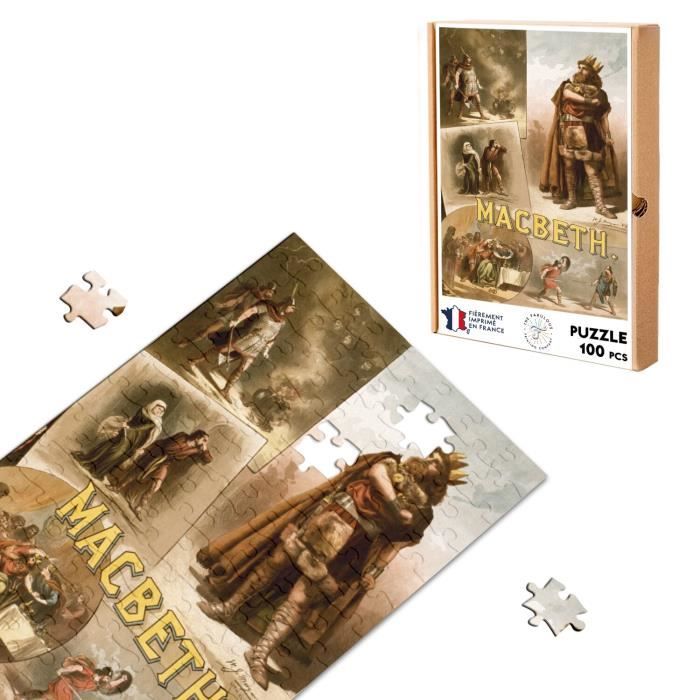 Puzzle Classique 100 pièces Vielle Affiche Macbeth Shakespeare 1884 ...