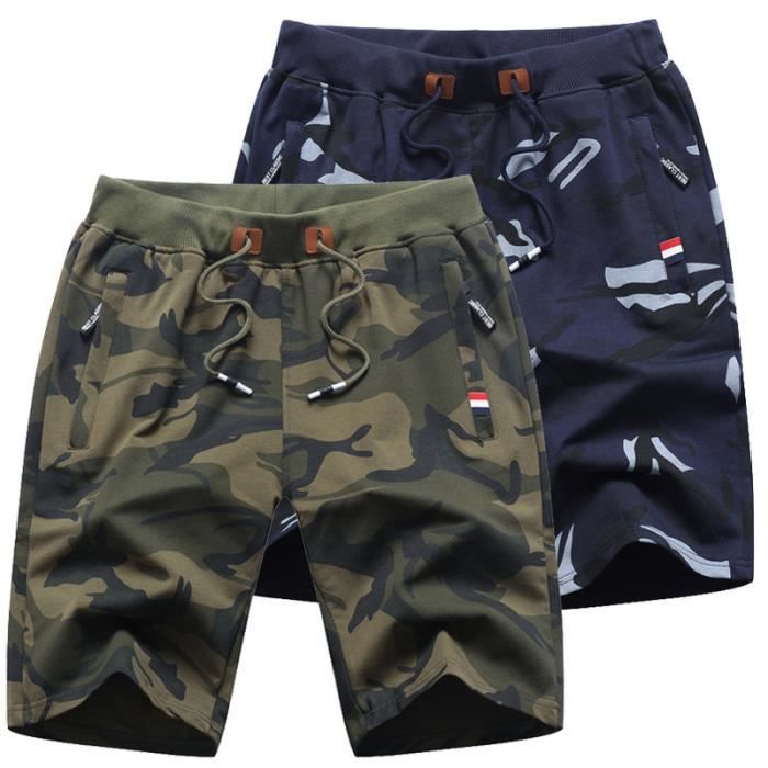 Short Homme - Marque Luxe - Lot de 2 Camouflage Sport avec Cordon de ...