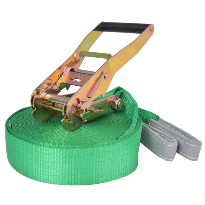 Corde lache pour slackline 15 m x 50 mm 150 kg Vert - Cdiscount Sport