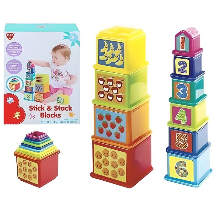 Cubes empilables PLAYGO - Pour bébé - Plastique - A partir de 12 mois ...