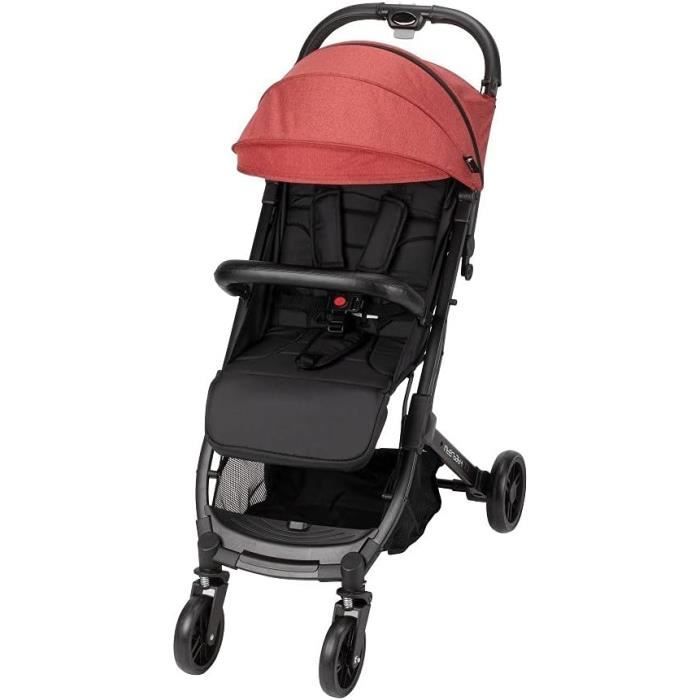 Poussette Minimum Space Rouge Compact Léger Double Capuche ...