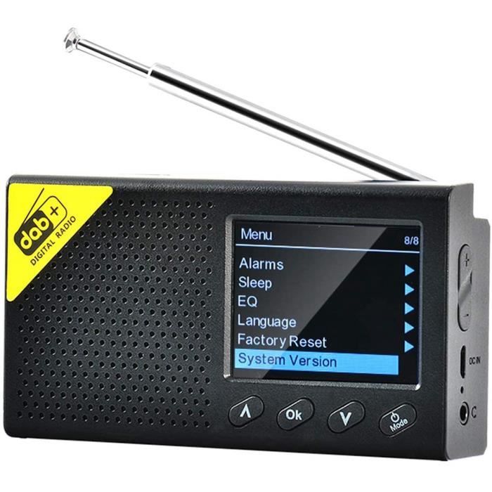 Radio NuméRique DAB et FM, Radio NuméRique Portable Rechargeable Sans Fil DAB + RéCepteur FM ...