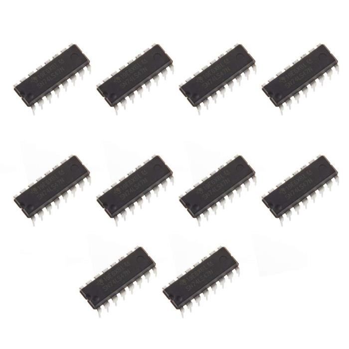 10 PièCes SN74LS47N 74LS47N 74LS47 74LS BCD à DéCodeur 7 Segments ...