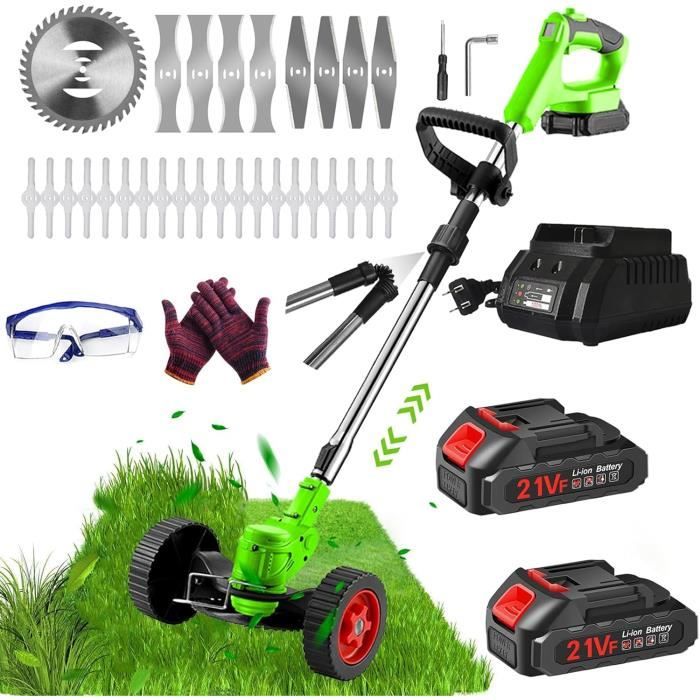 Debroussailleuse Electrique sans Fil 21V Coupe Bordure sans Fil avec 2 Batterie et Chargeur ...