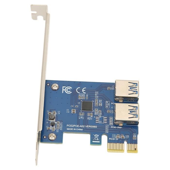 TMISHION PCI E 1X à 2 externe PCI E USB 3.0 Riser Card PCI E 1 à 2 ...