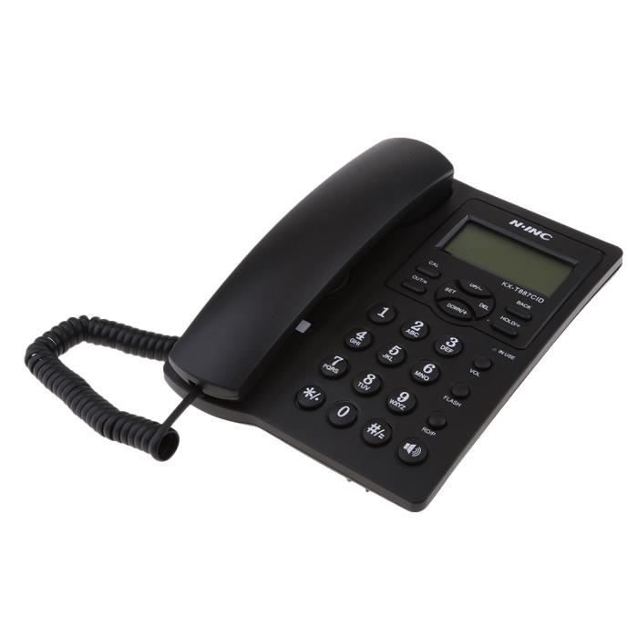 Téléphone à Fil / Bureau à La Maison / Téléphone à Haut-parleur Noir ...