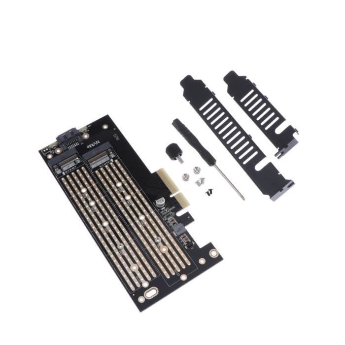 Double M.2 à PCI-e 3.0 X 4 Cartes NVME M-Key Ou SATA B-Key Support 2230 ...