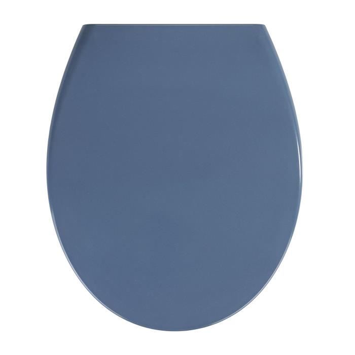 Abattant WC - WENKO - Samos - Duroplast - 37,5x44,5 cm - Bleu ardoise ...