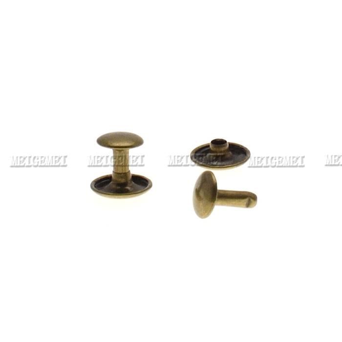 RIVET,Laiton antique-6mmx7mm--Ensemble de Rivets ronds à Double ...