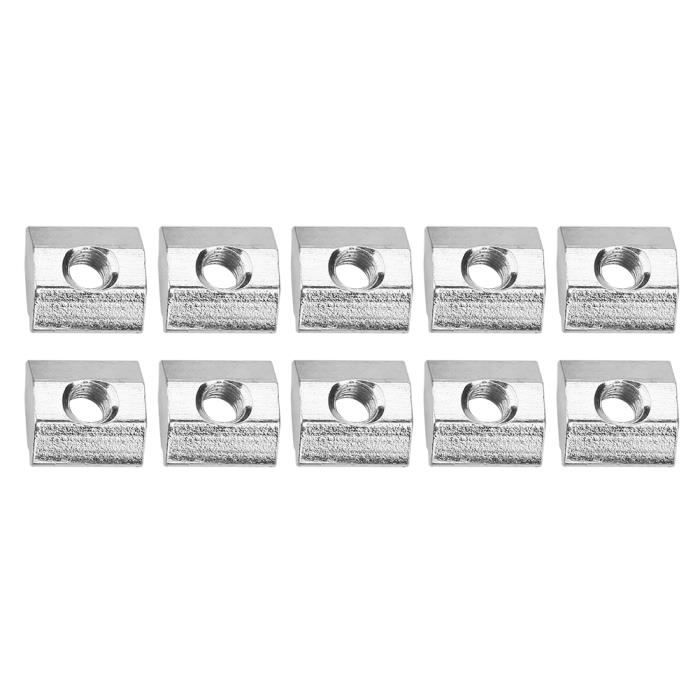 Zerone écrou à rainure en T Écrou coulissant en T en acier au carbone 50 pièces pour accessoires ...