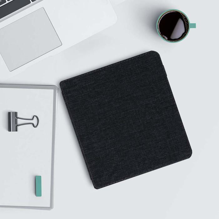 Kwmobile Coque étui à rabat pour Kobo Libra H2O - Tissu gris foncé ...