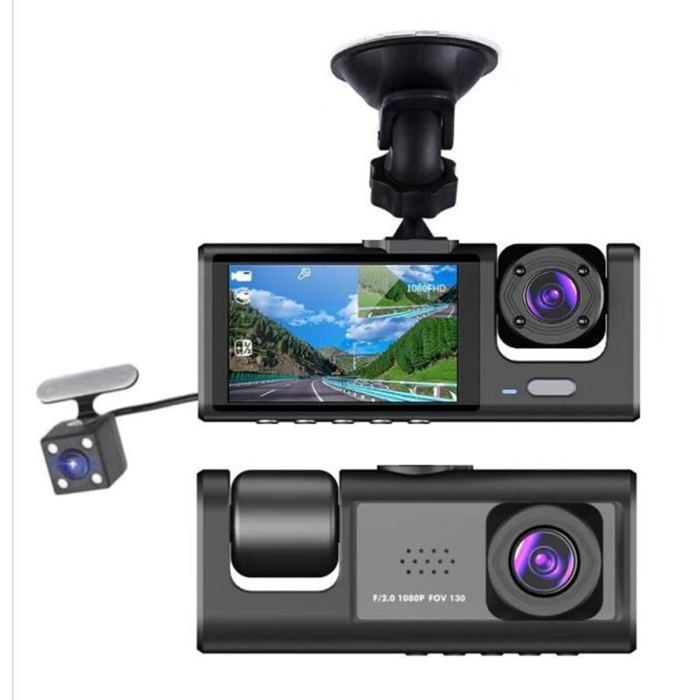3 CamRa Dash Cam 1080P 2 Pouces Cran Dashcam Noir Pilote Enregistreur ...