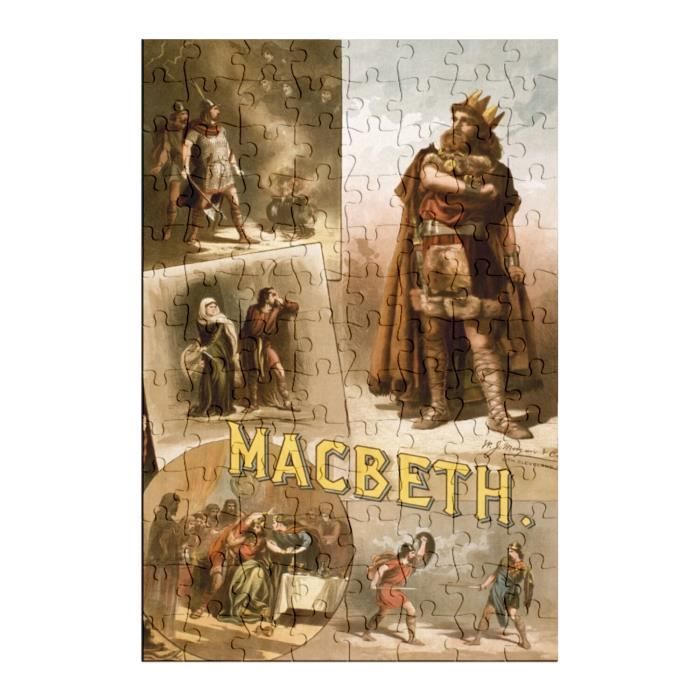 Puzzle Classique 100 pièces Vielle Affiche Macbeth Shakespeare 1884 ...