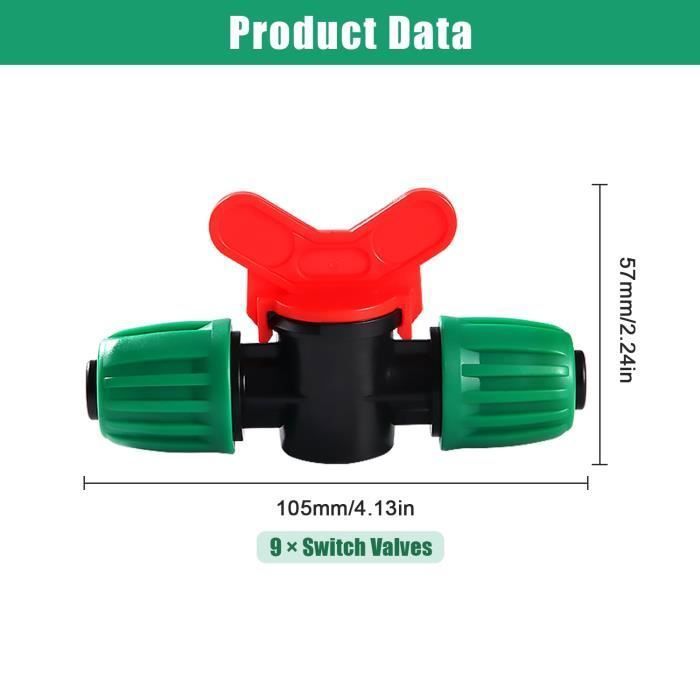 9 Pièces 16Mm Vanne Commutation D'Irrigation,Irrigation Pipe Valve ...