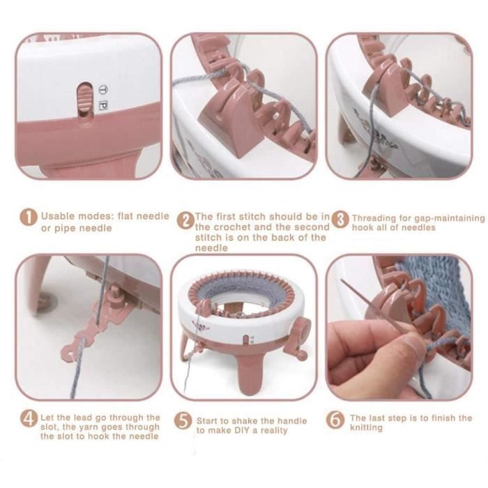 Machine à tricoter, 48 aiguilles Machine à tricoter intelligente,Kit de ...