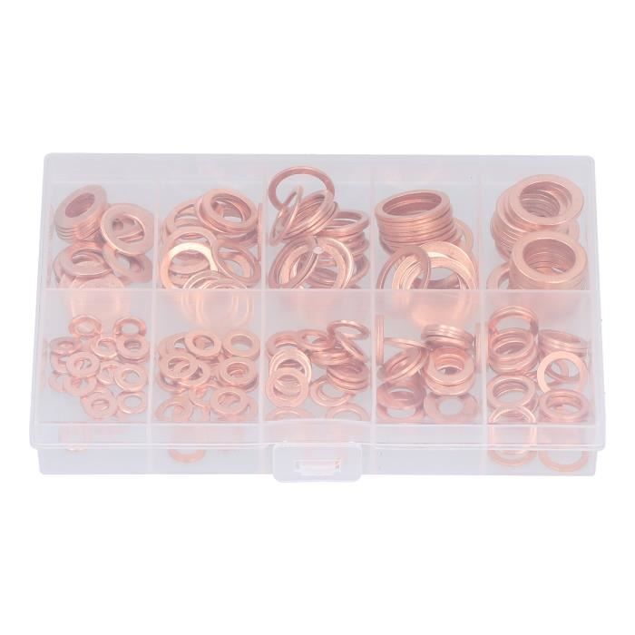 SALALIS Joint d’étanchéité en cuivre Kit d'assortiment de joints d ...