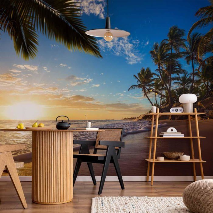Papier Peint Panoramique Plage Mer 300x210 cm - Décoration murale ...
