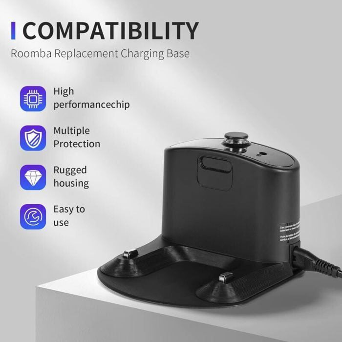 Base charge robot aspirateur iRobot Roomba série 500-900, E5-E6-I1-I8 ...