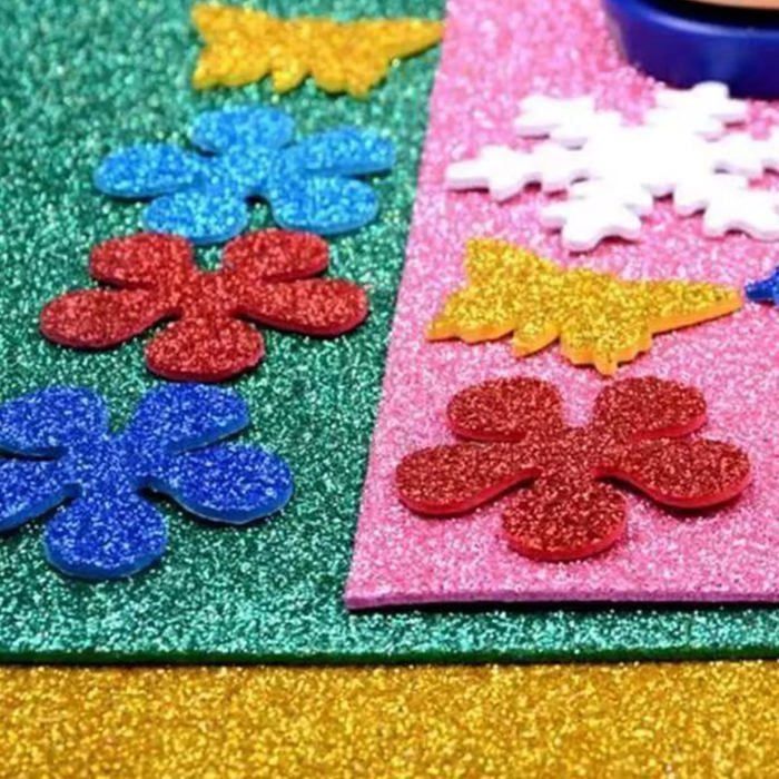 10 feuilles de mousse pour bricolage, papier cartonné pailleté ...
