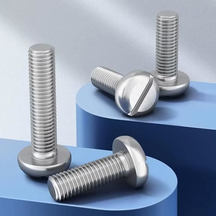 Vis Machine À Tête Ronde Fendue En Acier Inoxydable Vis À Métaux M2 ...