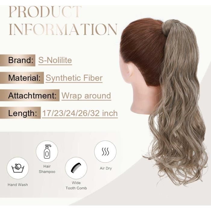 Longue Wrap Around Ponytail Postiche Extension A Clip Cheveux Naturel ...