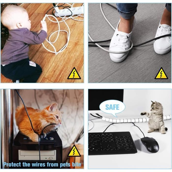 Cache Cable, 2m Gaine Souple Electrique Cable Management pour Ranger ou ...