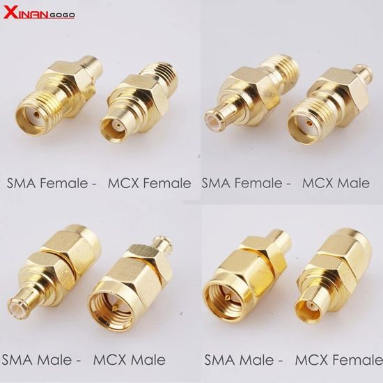 Connecteur adaptateur coaxial RF,4 pièces,SMA BNC UHF vers SMA SMB MCX MMCX BNC TNC UHF N F Type ...