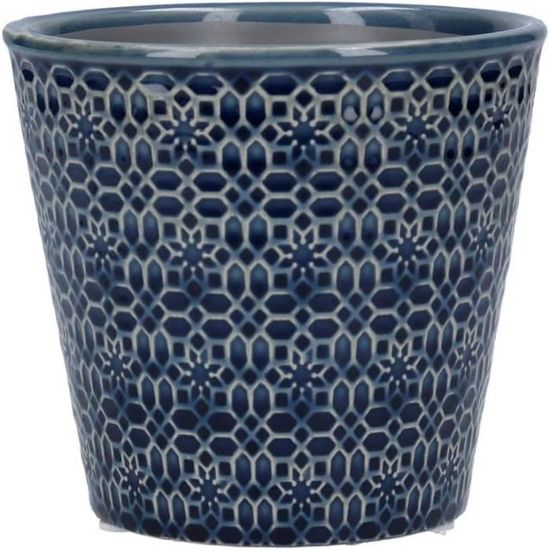 Gisela Graham Cache-Pot En Céramique Motif Mosaïque Bleu Marine 14 Cm ...
