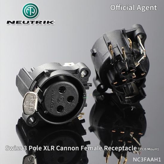 Neutrik-Prise XLR Mâle Femelle,Panneau de Montage PCB 3 Pôles,Contacts de Type Tulipe ...