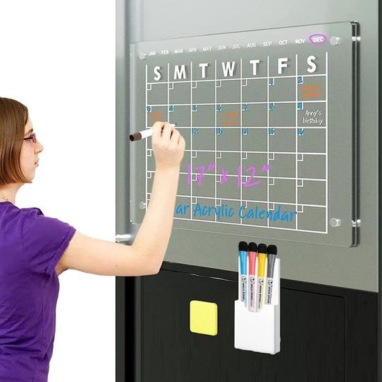 Tableau blanc effaçable à sec calendrier mensuel planificateur ensemble ...
