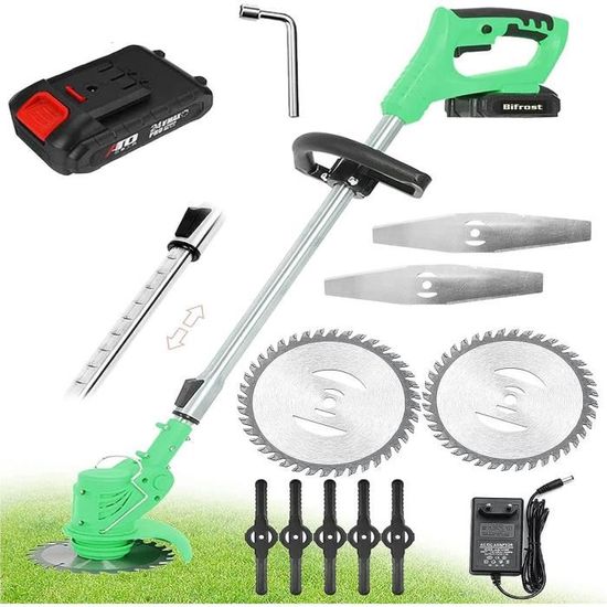 Coupe-Bordure Électrique Sans Fil Avec 2 Batteries Et Chargeur 24 V Et 9 Lame De Remplacement ...