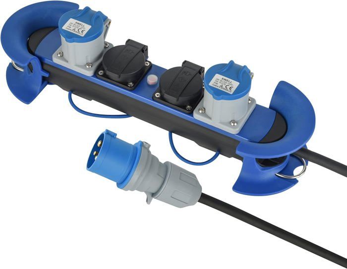 Bloc Multiprise Outdoor avec Fiche CEE,2 Prises Schuko + 2 CEE IP44 ...