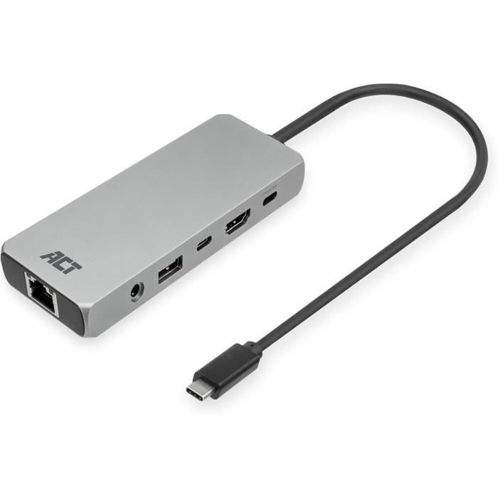 Station d'accueil USB-C 6 en 1 ACT AC7095 avec boîtier en Aluminium,8K ...
