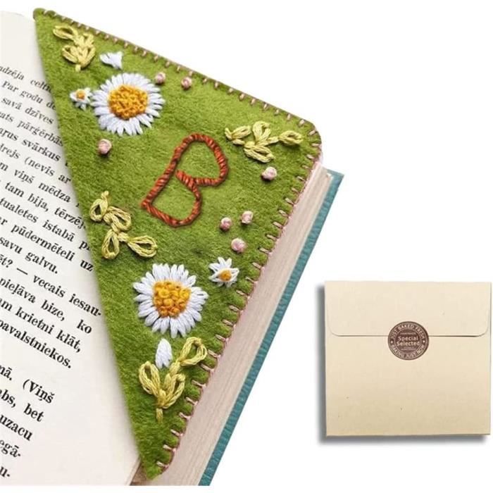 Marque-Page D'Angle Brodé De 26 Lettres Avec Une Jolie Fleur,Marque ...