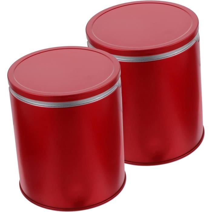 2 Pièces Boîte À Thé En Fer Blanc Boîtes Rondes En Métal Bidon En Métal ...