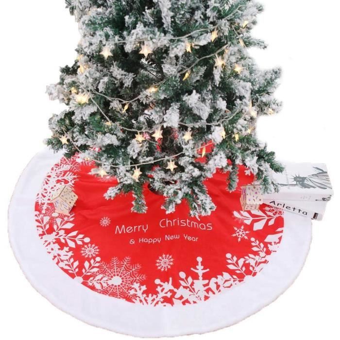 Jupe Arbre de Noël en Peluche Couvre-Pied de Sapin Merry Christmas Jupe ...